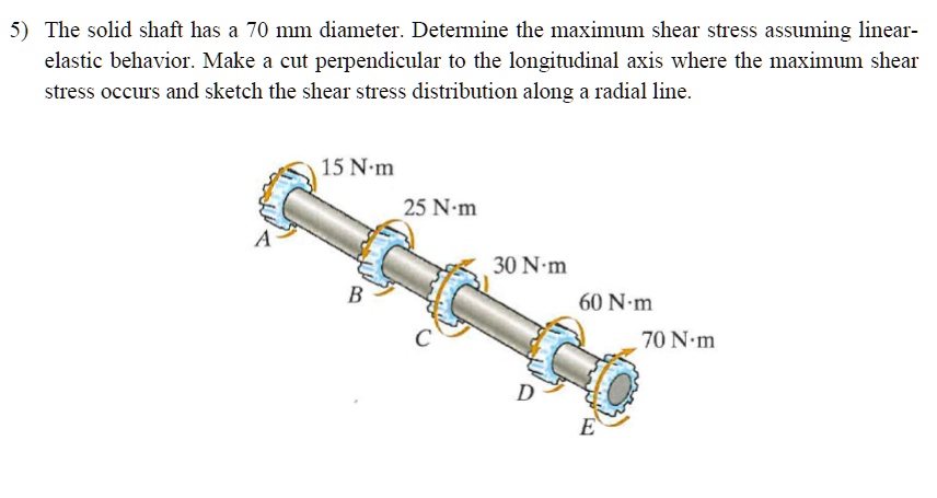 5 the solid shaft has a 70 mm diameter determine the maximum shear ...