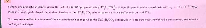 SOLVED: The mass of NaHCO3 should the student dissolve in the H2CO3 ...