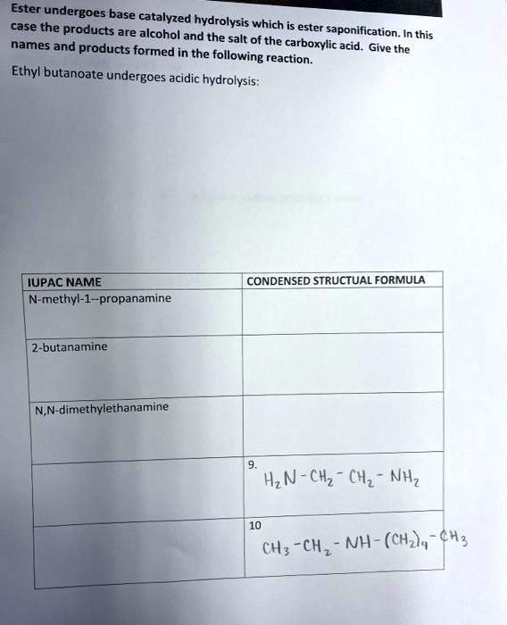 Ester undergoes base catalyzed hydrolysis which is ester saponification ...