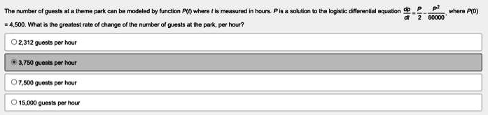 The number of guests at a theme park can be modeled by function P(t ...