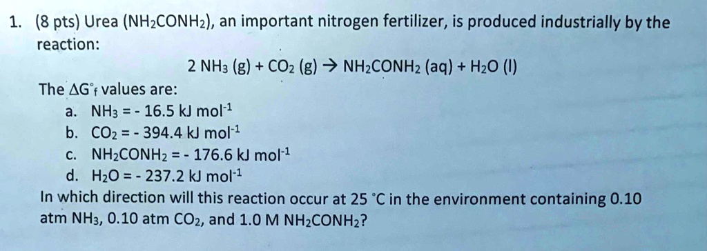 VIDEO solution: Urea (NH2CONH2), an important nitrogen fertilizer, is ...