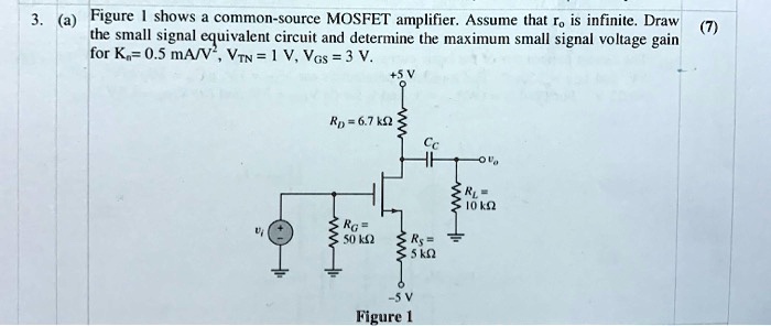 SOLVED: (a) Figure 1 shows a common-source MOSFET amplifier. Assume ...