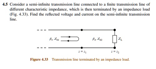 SOLVED: Consider a semi-infinite transmission line connected to a ...
