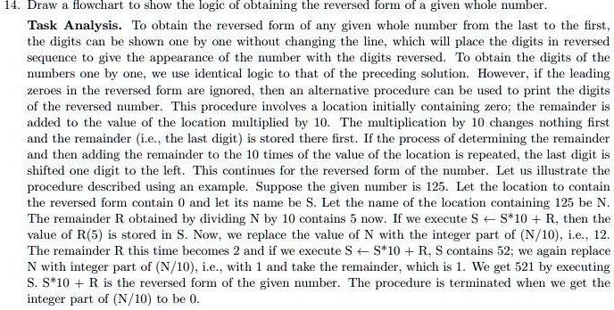 draw a flowchart to show the logic of obtaining the reversed form of a ...