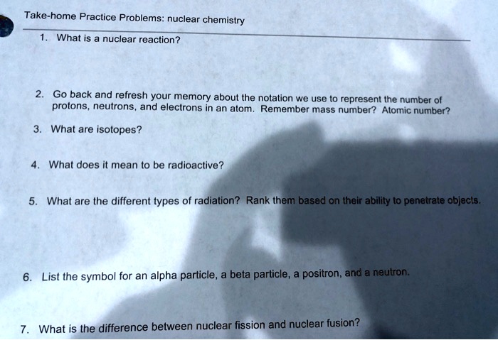 take home practice problems nuclear chemistry what is nuclear reaction ...