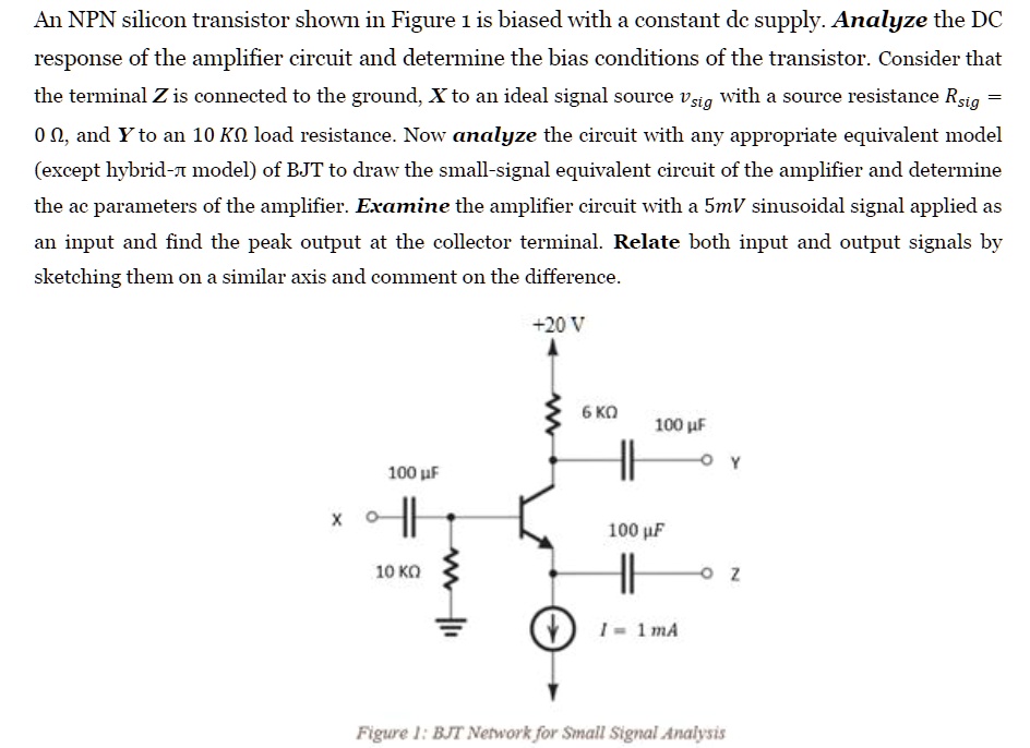 An NPN silicon transistor shown in Figure 1 is biased with a constant ...