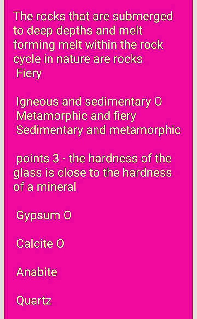 the rocks that are submerged to deep depths and melt forming melt ...
