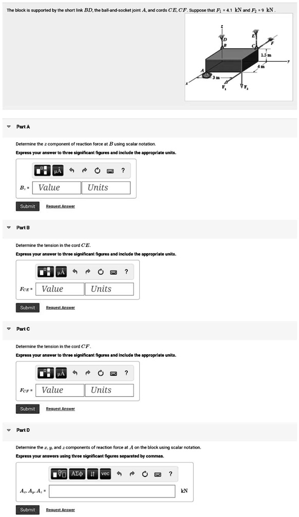 the block is supported by the short link bdthe ball and socket joint ...