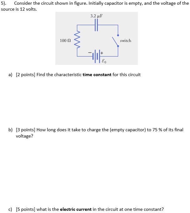 consider the circuit shown in figure initially capacitor is empty and the voltage of the source ...