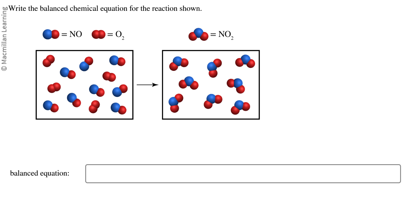 write the balanced chemical equation for the reaction shown balanced ...