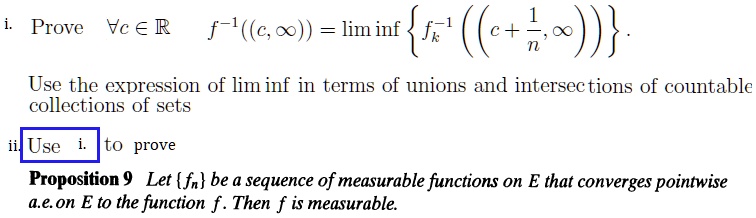 Prove vc r f 1c lim inf fk 3w use the expression of lim inf...
