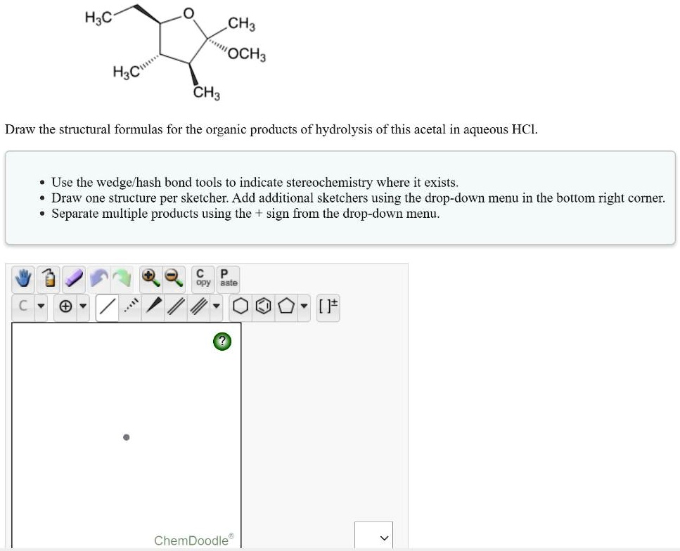 SOLVED: H3C CH3OCH3 Draw the structural formulas for the organic ...