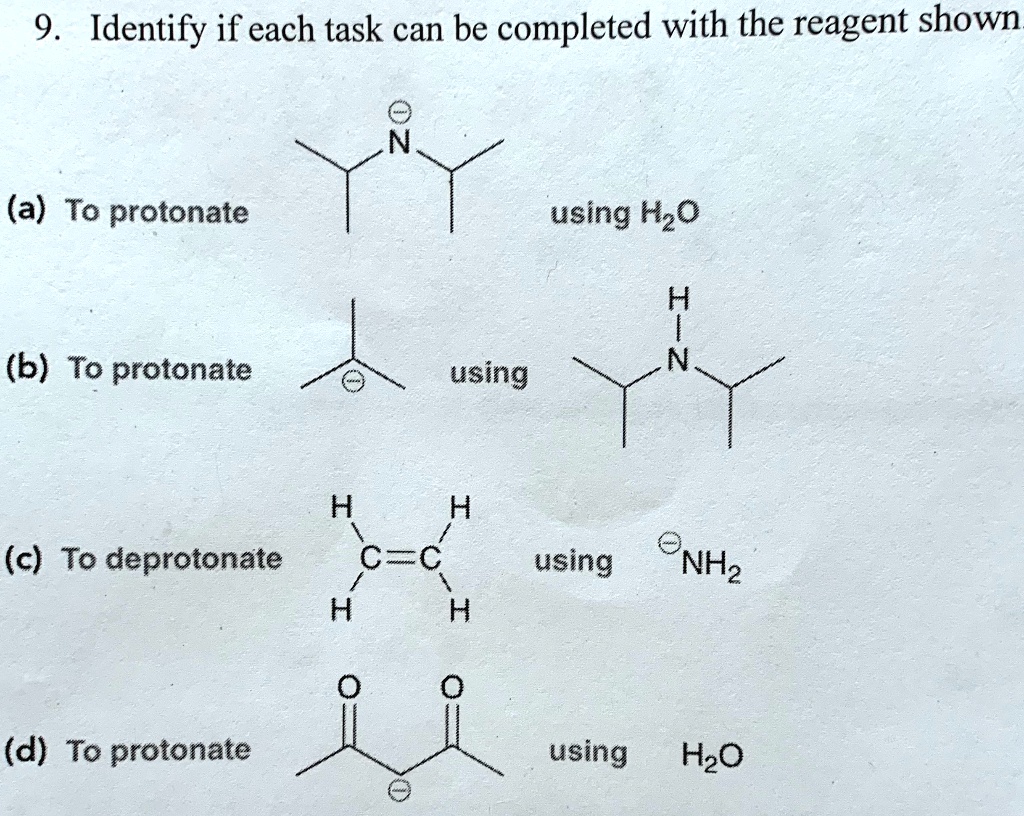 SOLVED: 9 Identify if each task can be completed with the reagent shown ...