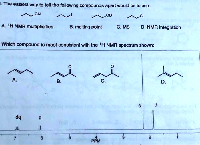 the easiest way to tell the following compounds apart would be to use ...