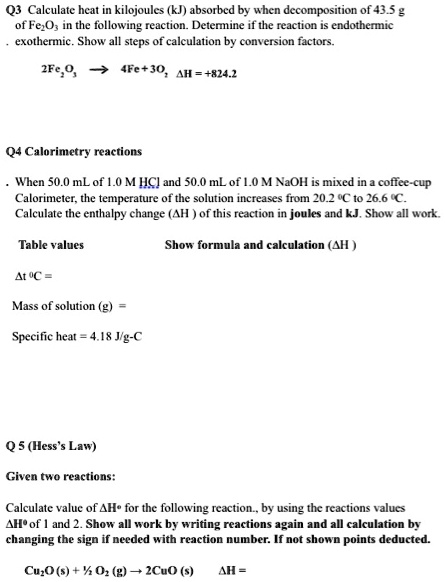 VIDEO solution: Calculate heat in kilojoules (kJ) absorbed by the decomposition of 433 g of ...
