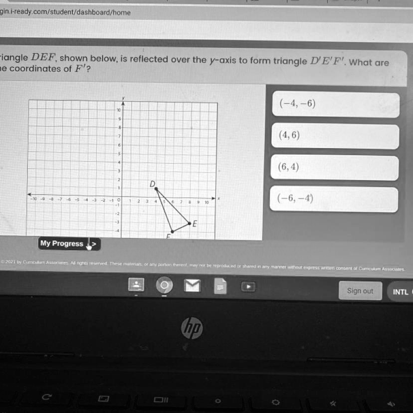 SOLVED: Triangle DEF, shown below, is reflected over the y-axis to form ... SOLVED: Triangle DEF, shown below, is reflected over the y-axis to form ...