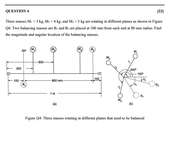 SOLVED: QUESTION - Threc masses M, kg Mz =4kg; and M; = 3 kg are rotating in different planes as ...