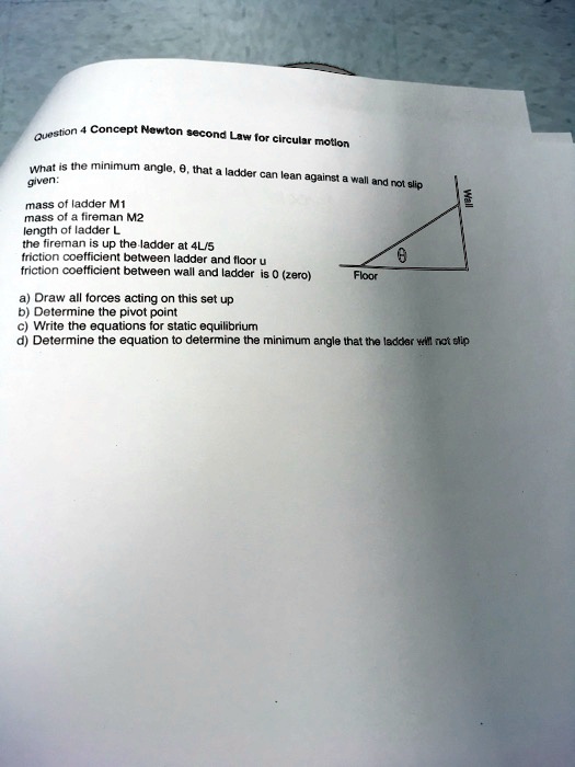 Question 4 Concept Newton second Law for circular...
