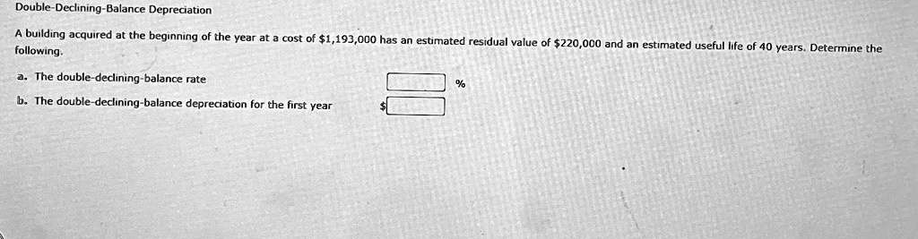 Double-Declining-Balance Depreciation A building acquired at the ...