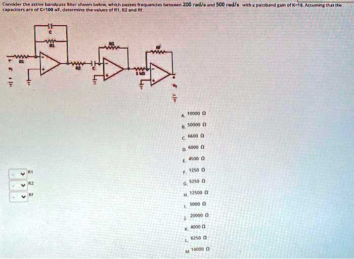 SOLVED: Consider the active bandpass filter shown below,which passes ...
