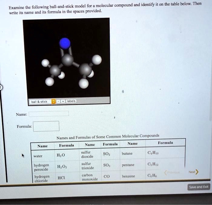 SOLVED: Examine the following ball-and-stick model for molecular ...