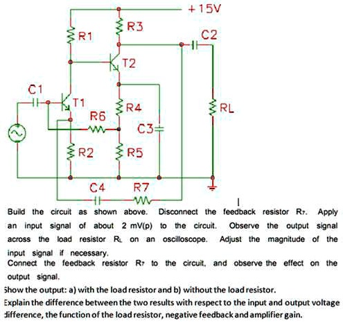 SOLVED: To build an amplifier equipped with negative feedback. Observe ...