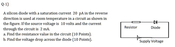 Q-1) A silicon diode with a saturation current 20 pA in the reverse ...