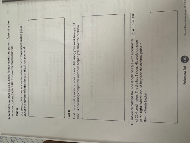 2. Melinda's says that tiles B, E, and G form a tessellating pattern ...