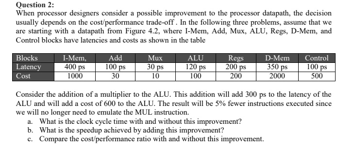 SOLVED: Question 2: When processor designers consider a possible ... SOLVED: Question 2: When processor designers consider a possible ...