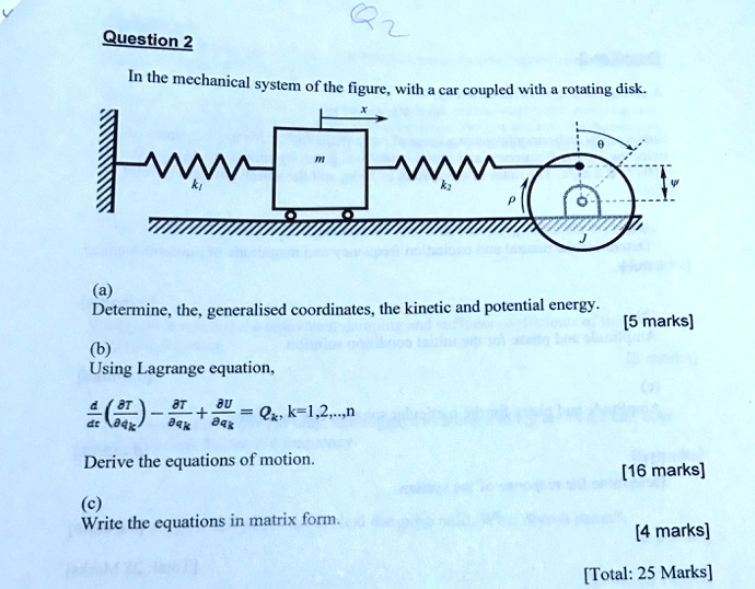 question 2 a determine the generalised coordinates the kinetic and ... question 2 a determine the generalised coordinates the kinetic and ...