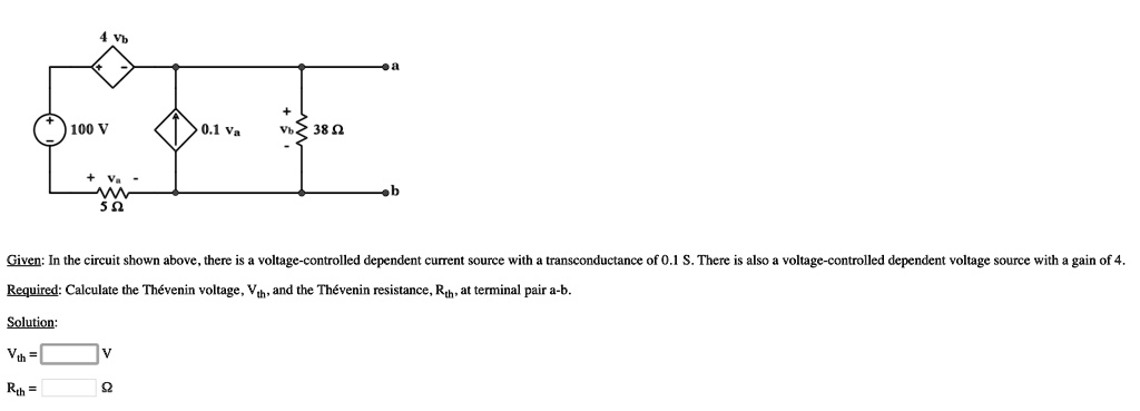 SOLVED: Given: In the circuit shown above, there is a voltage-controlled dependent current ...