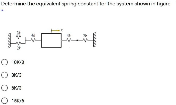 SOLVED: Determine the equivalent spring constant for the system shown ...