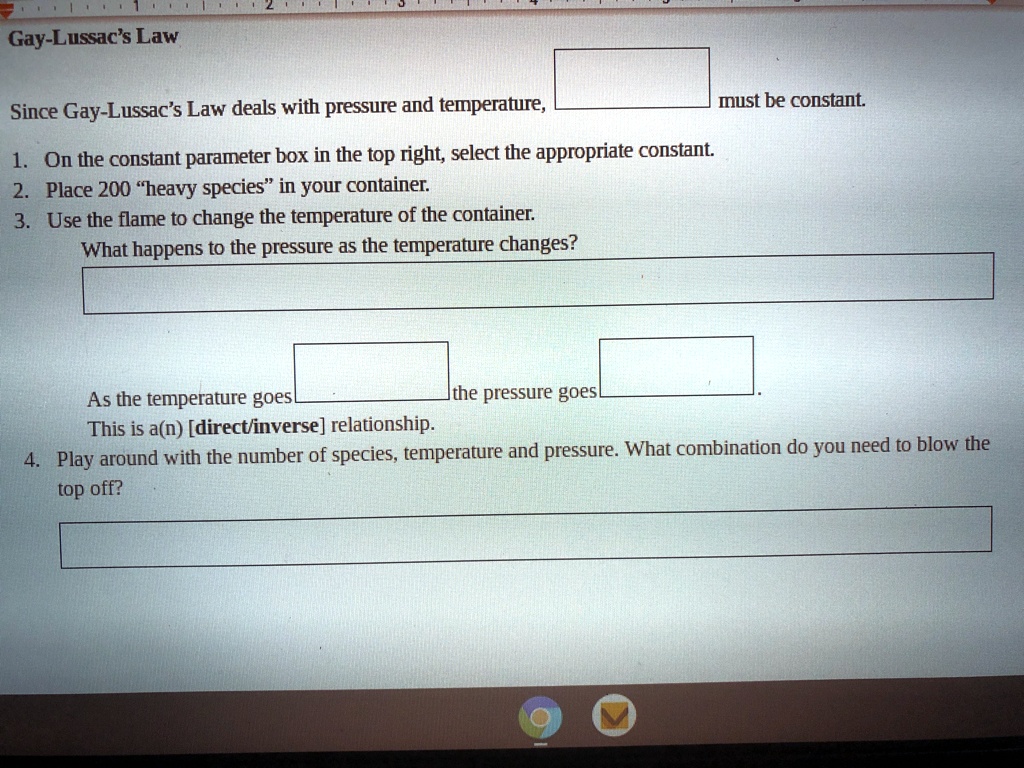 Gay lussacs law since gay lussacs law deals with pressure...