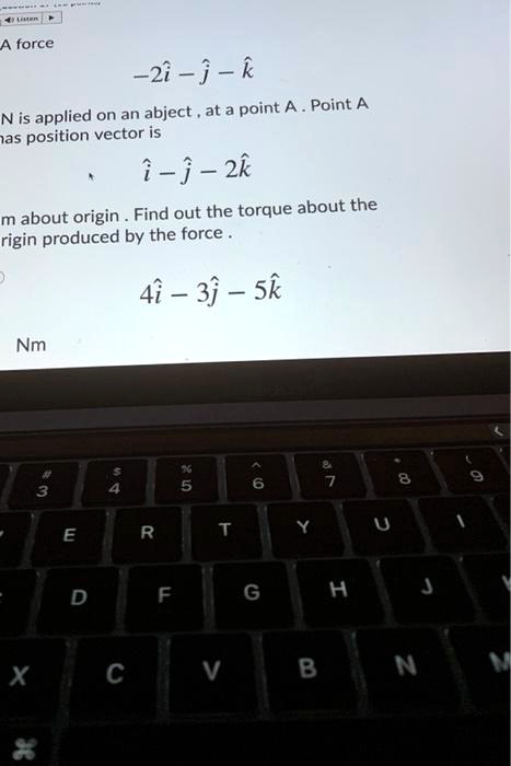 SOLVED: A force i-j-k at a point A Point A N is applied on an abject ...