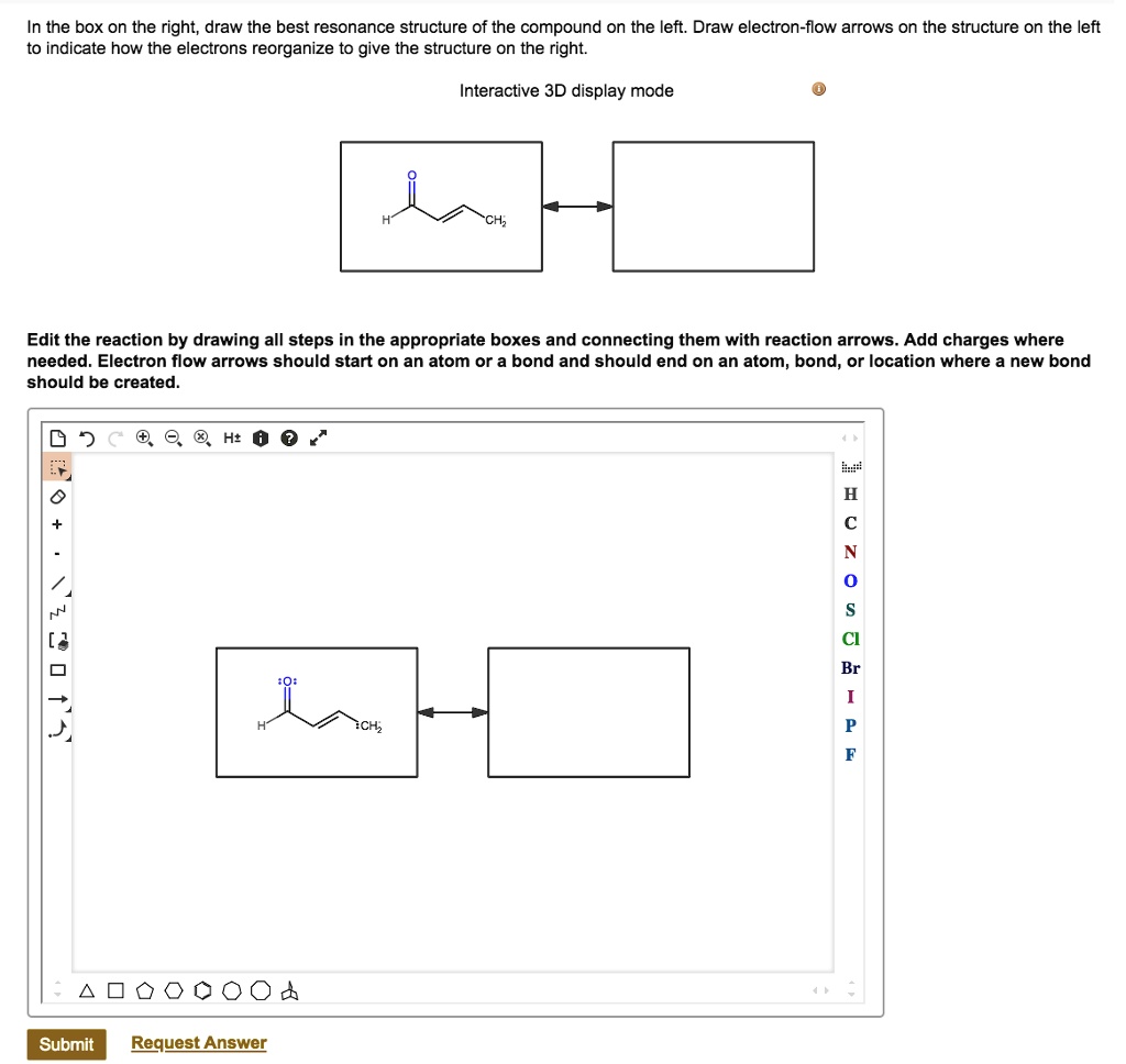 SOLVED: In the box on the right; draw the best resonance structure of the compound on the left ...