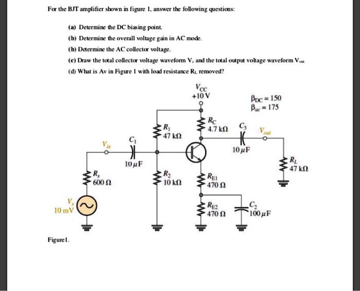 For the BJT amplifier shown in figure 1, answer the...