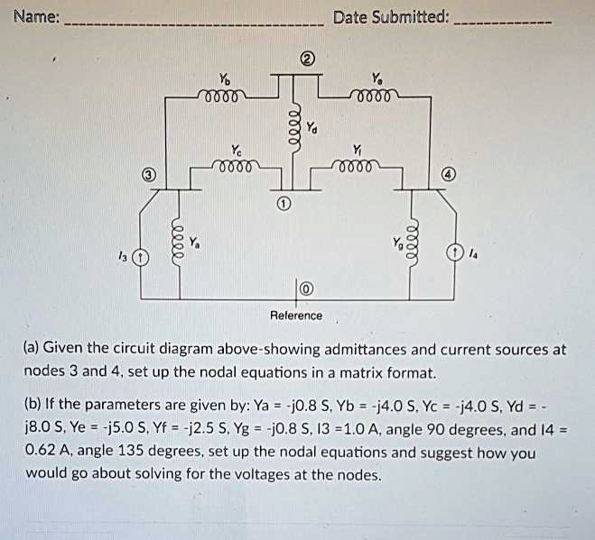 SOLVED: Title: Bus Voltages using Nodal Analysis Name: Date Submitted: 0000 Yo 0080 0000 Ya Yc ...