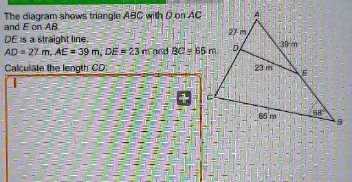 SOLVED: The diagram shows triangle ABc; and Eon AB DE is straight line ...
