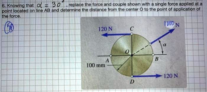 6 knowing that 0 30 replace the force and couple shown with a single ...