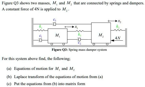 SOLVED: Texts: Figure Q3 shows two masses, M and M, that are connected ...