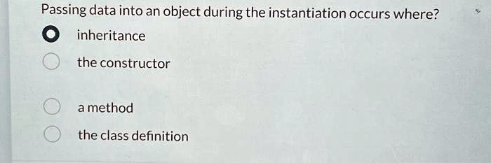 Texts Help Passing Data Into An Object During The Instantiation Occurs Where Inheritance