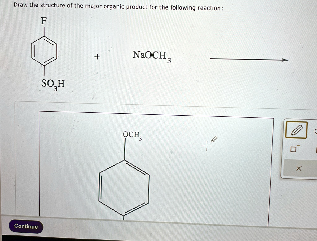 Draw the structure of the major organic product for the following ...