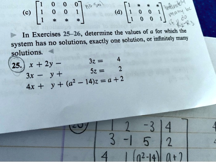 Jintnen Moau Vl In Exercises 25 26 Determine The Values Of A For Which