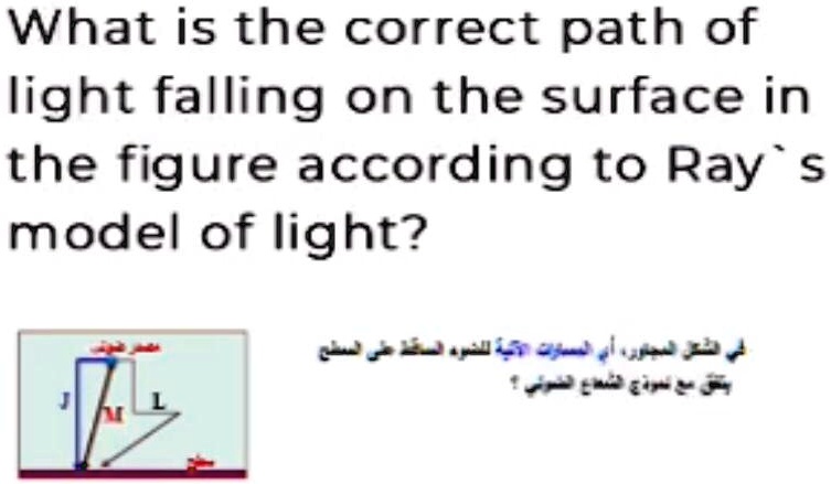 SOLVED: What is the correct path of light falling on the surface in the ...