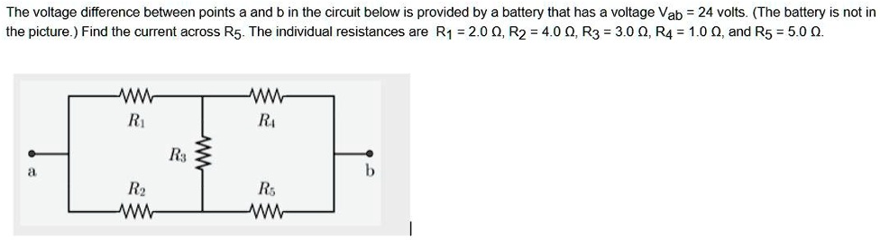 SOLVED: The voltage difference between points a and b in the circuit below is provided by a ...