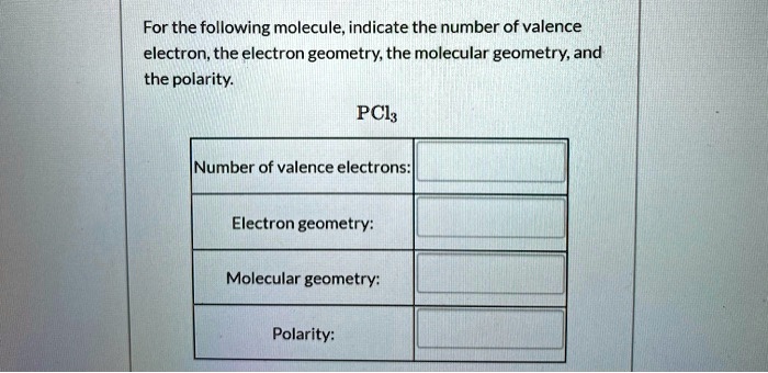 SOLVED: For the following molecule; indicate the number of valence electron; the electron ...