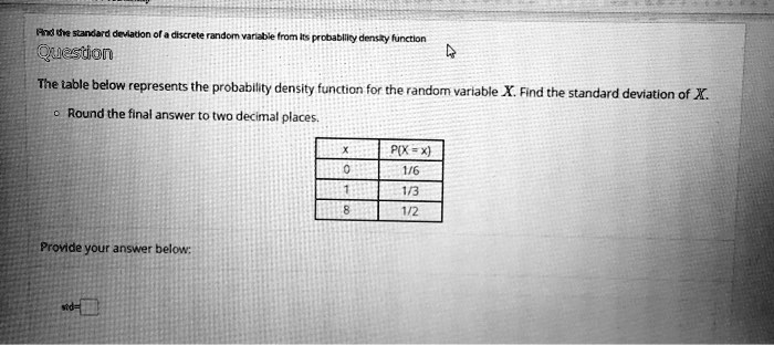 auur sandard dejaton clicrete rundom guestion ncoabllic qnchon the ...