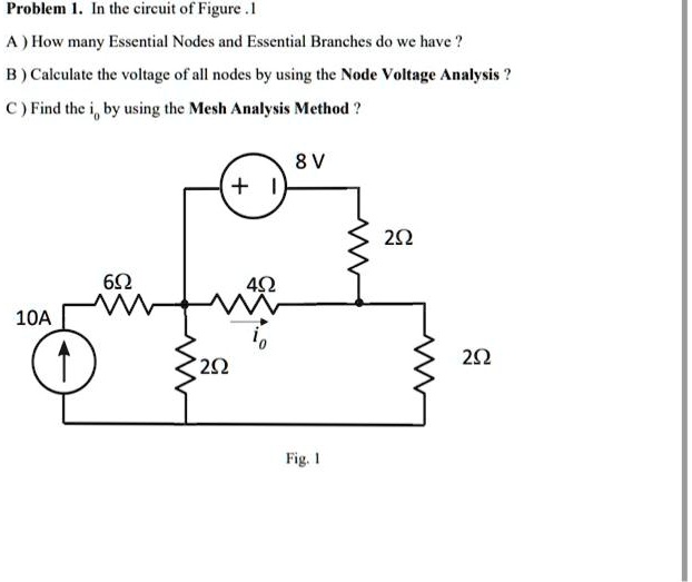 SOLVED: Problem In the circuit of Figure 1, how many Essential Nodes and Essential Branches do ...