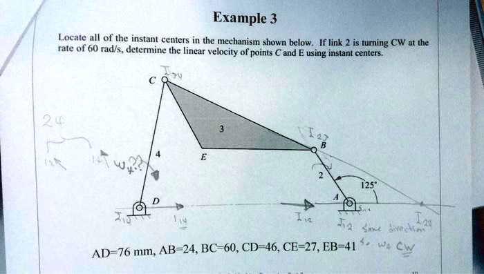 Example 3 Locate all of the instant centers in the mechanism shown ...