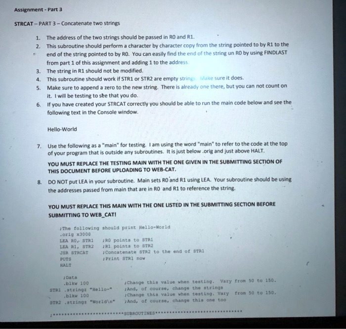 Solved Assignment Part 3 Strcat Part3 Concatenate Two Strings 1 The Address Of The Two 9323